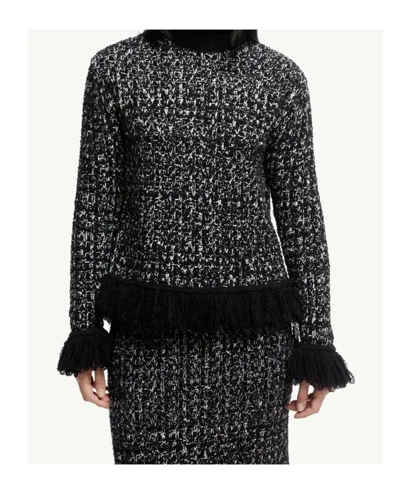 Moncler Fringe-trim Wool Blend Sweater