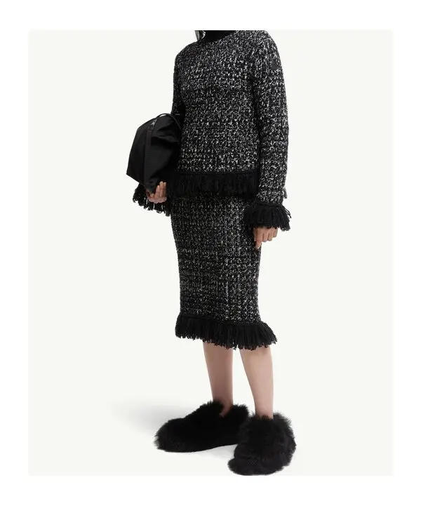 Moncler Fringe-trim Wool Blend Sweater