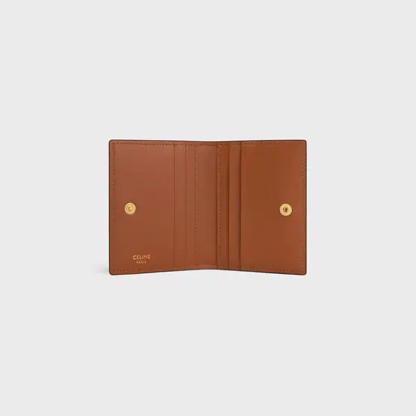 Celine Bi-fold Card Holder Triomphe In Triomphe Canvas - Black