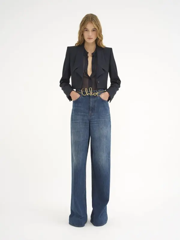 Chloé Cropped Wool Jacket With Traditional Lapels