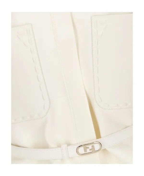 Fendi Belted Button-down Jacket - White