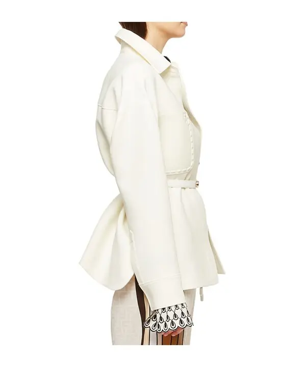 Fendi Belted Button-down Jacket - White