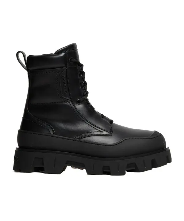 Moncler Peak Path Leather Lace-up Combat Boots