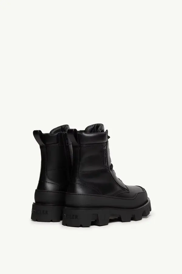 Moncler Peak Path Leather Lace-up Combat Boots