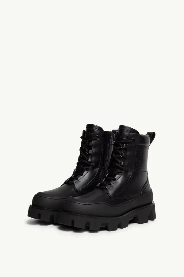 Moncler Peak Path Leather Lace-up Combat Boots