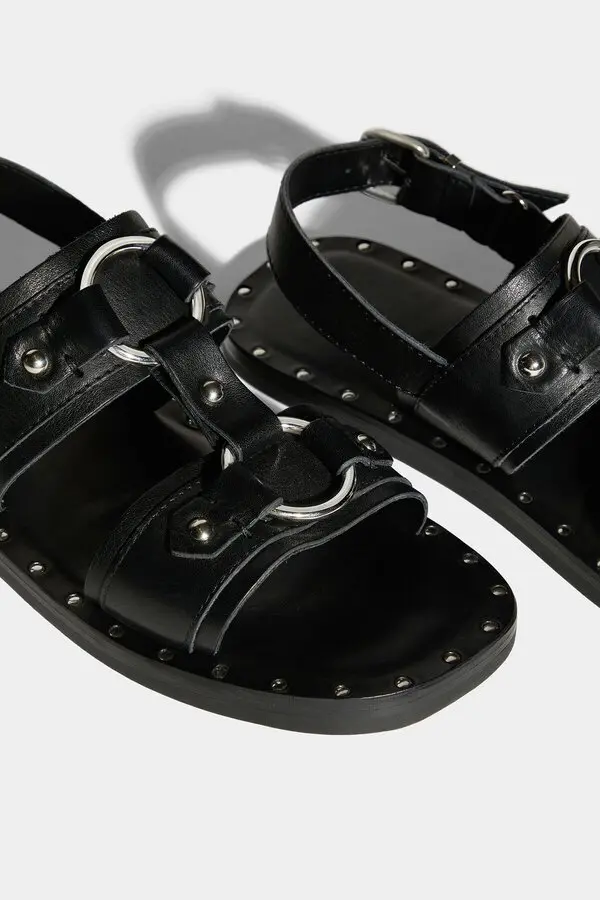 Dsquared2 Studded Calf-leather Flat Sandals