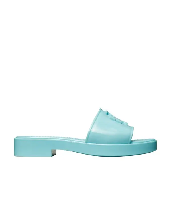 Tory Burch Eleanor Logo Plaque Jelly Slides - Blue