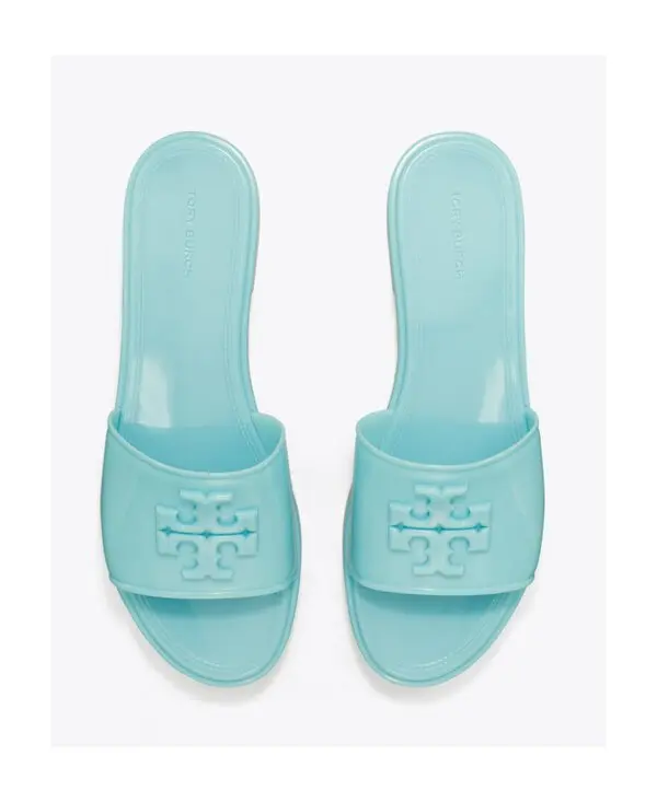 Tory Burch Eleanor Logo Plaque Jelly Slides - Blue