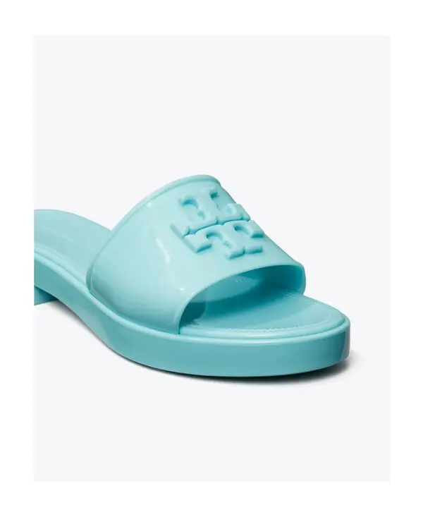 Tory Burch Eleanor Logo Plaque Jelly Slides - Blue