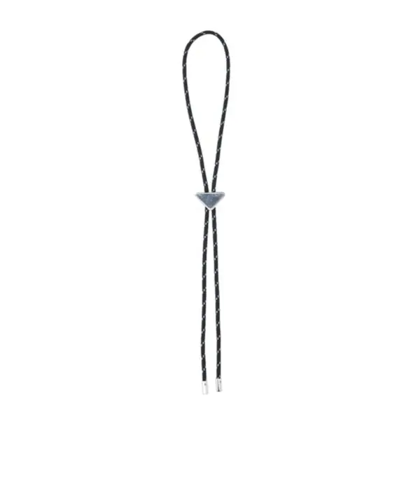 Prada Enamel Triangle Logo Bolo Tie