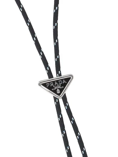 Prada Enamel Triangle Logo Bolo Tie