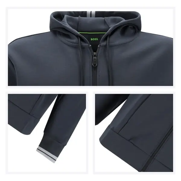 Hugo Boss Zip-up Drawstring Hoodie