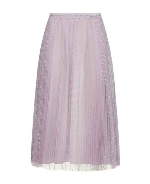 Red Valentino Tulle Polka Dot Flared Skirt - Pink