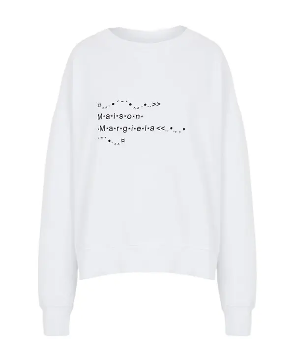 MAISON MARGIELA Logo Printed Crewneck Sweatshirt - White