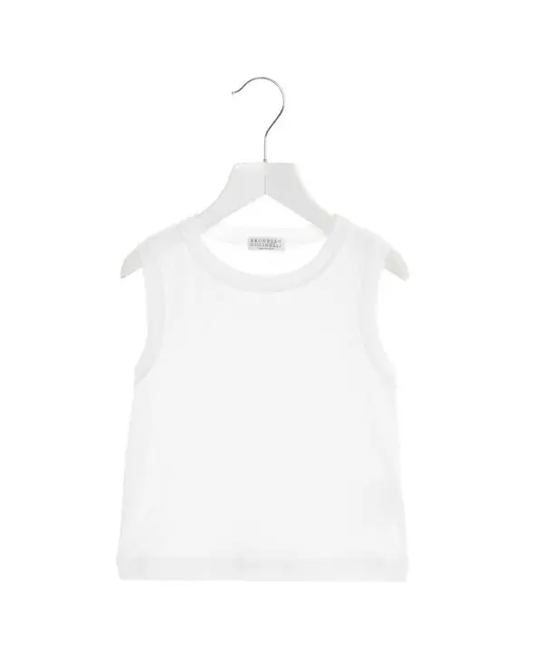 Brunello Cucinelli Sleeveless Cropped Top With Stud Embellishment