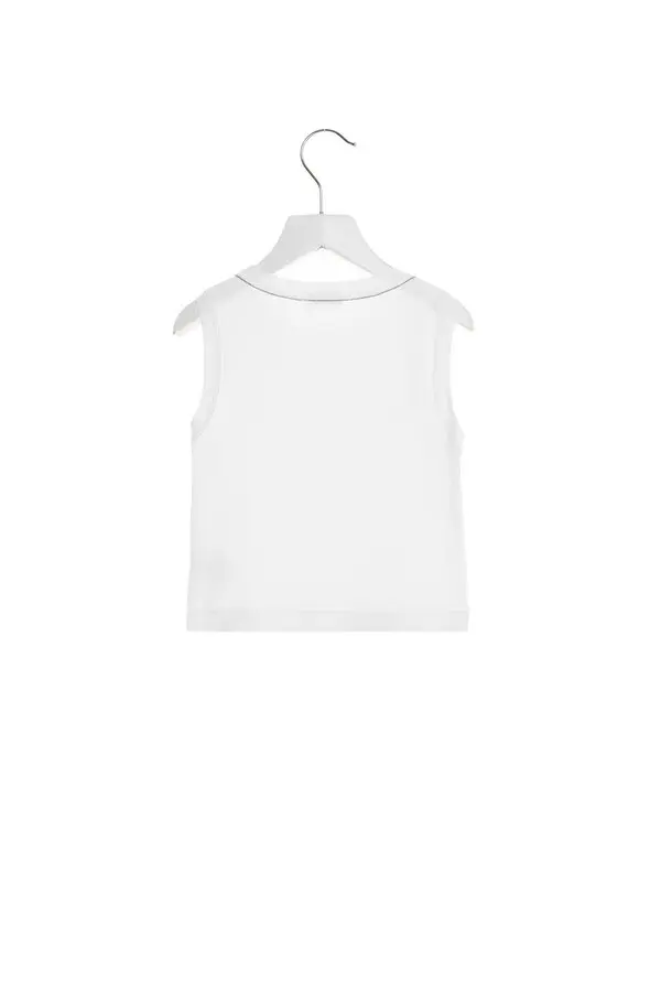 Brunello Cucinelli Sleeveless Cropped Top With Stud Embellishment