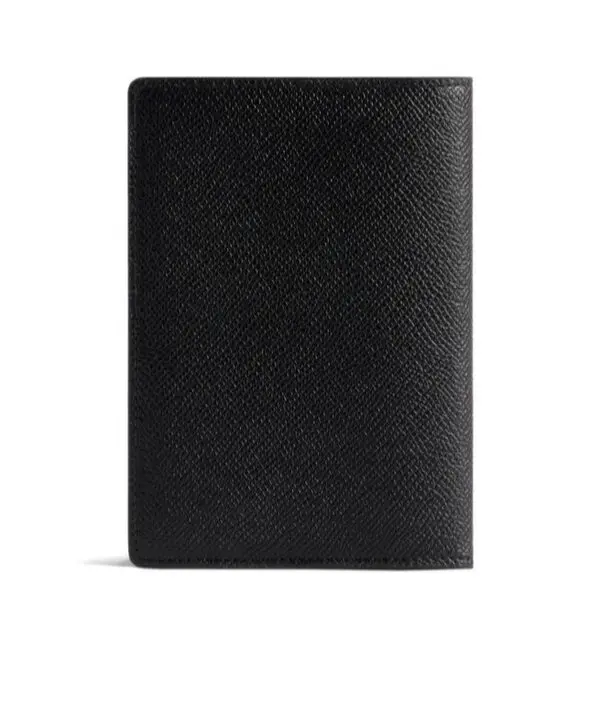 Balenciaga Logo Printed Passport Holder - Black