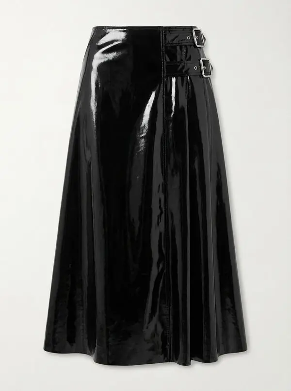 Gucci High-waisted Vinyl Skirt With Buckle Details
