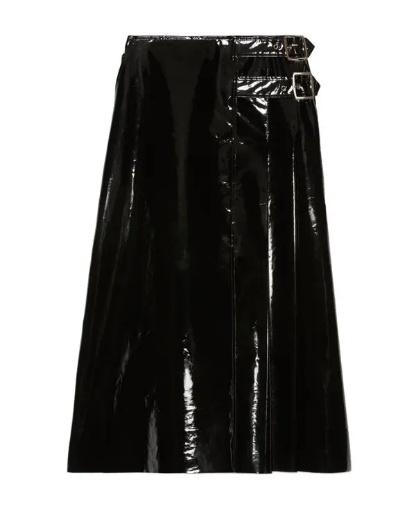 Gucci High-waisted Vinyl Skirt With Buckle Details