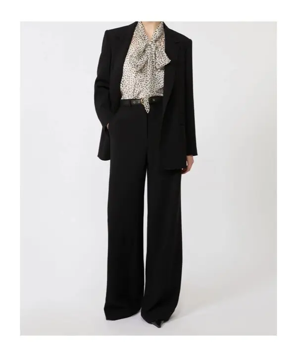 Max Mara Belted Wide Leg Trousers - Black