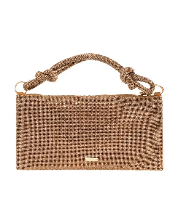 Cult Gaia Logo Plaque Clutch Bag - Brown
