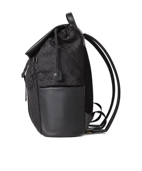 Fendi Flux Ff Motif Drawstring Backpack - Black