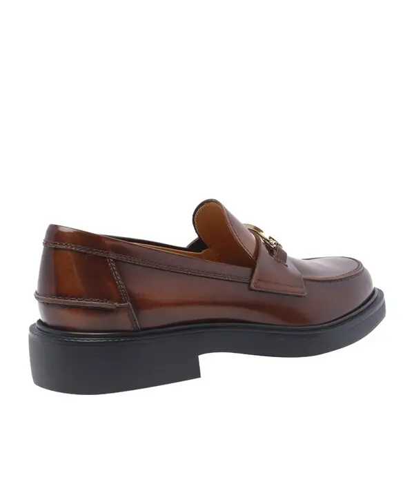 TOD'S Logo-plaque Slip-on Loafers - Brown