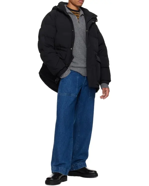 Maison Kitsuné Padded Hooded Long Sleeve Jacket - Black