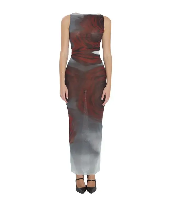 JEAN PAUL GAULTIER Sleeveless Maxi Dress With Rose Print