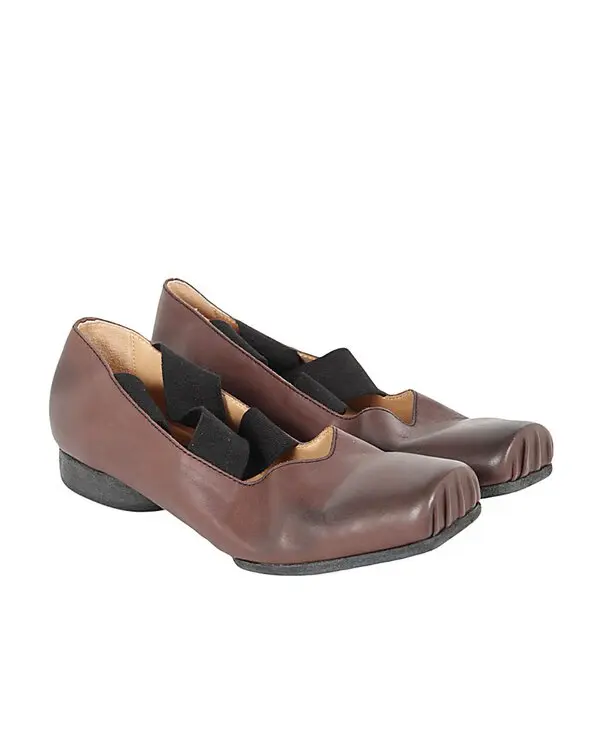 UMA WANG Crossover Strap Ballerina Flats - Brown