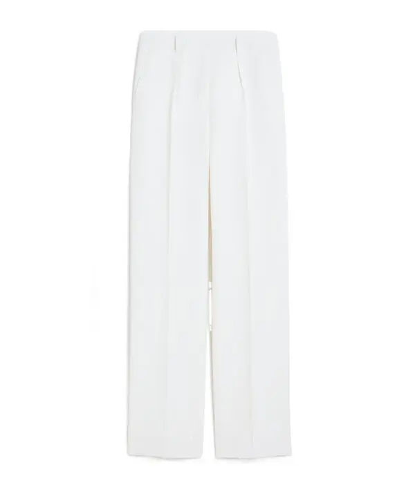 Max Mara Pleat Detailed Wide-leg Trousers - White