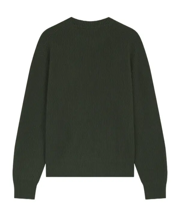 Maison Kitsuné Fox Patch Knitted Jumper - Ranger Green