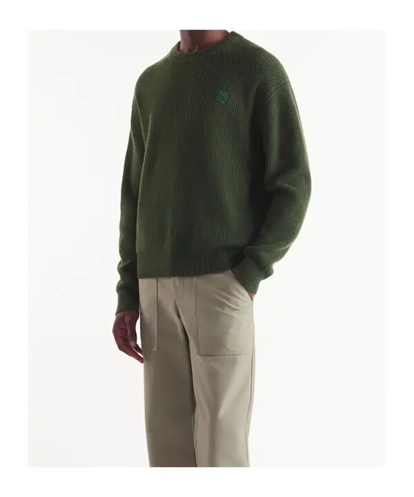 Maison Kitsuné Fox Patch Knitted Jumper - Ranger Green