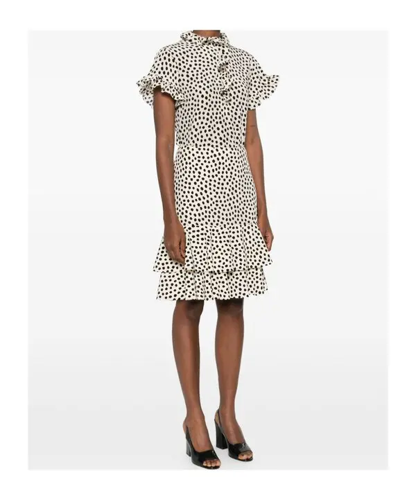 Chloé All-over Printed Ruffled Skirt - White