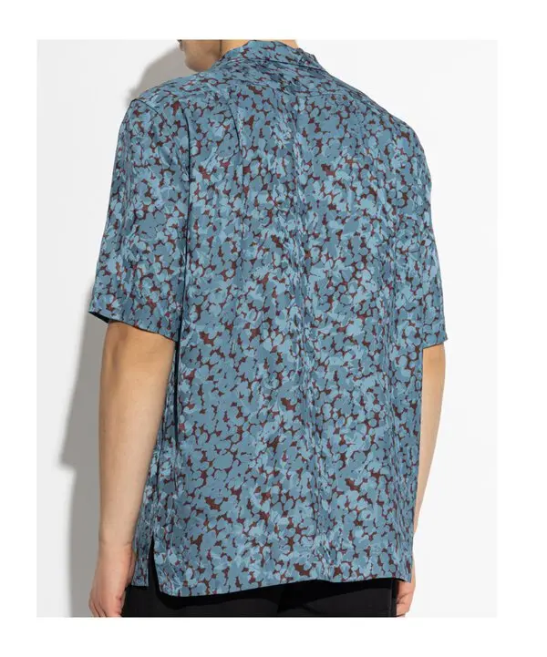 Dries Van Noten Collared Short-sleeved Shirt - Blue