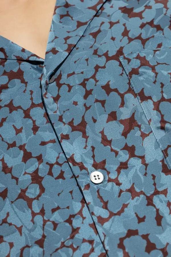 Dries Van Noten Collared Short-sleeved Shirt - Blue