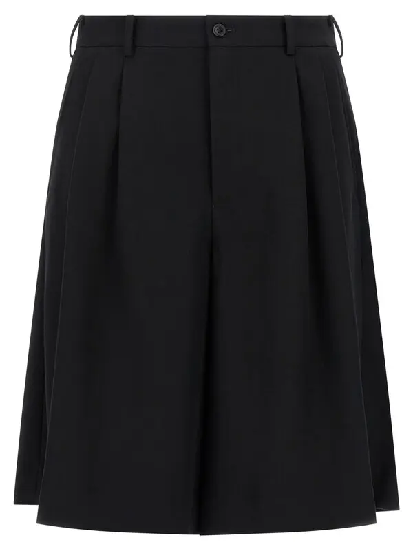 Comme Des Garçons Wide-leg Tailored Shorts - Black