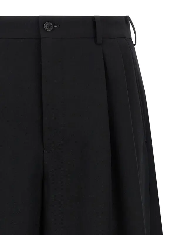 Comme Des Garçons Wide-leg Tailored Shorts - Black