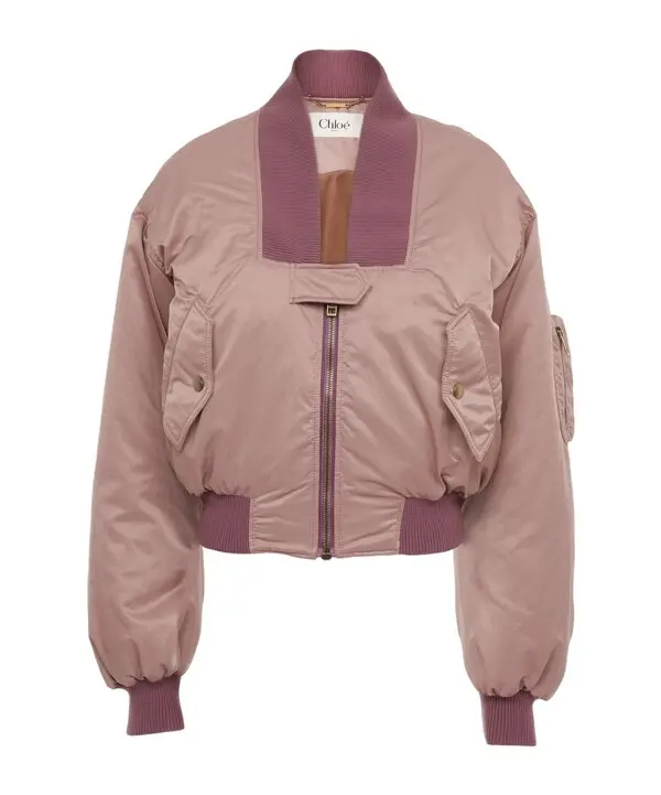 Chloé Maxi-collar Bomber Jacket - Nude
