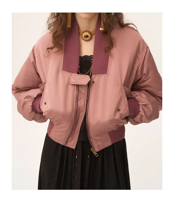 Chloé Maxi-collar Bomber Jacket - Nude