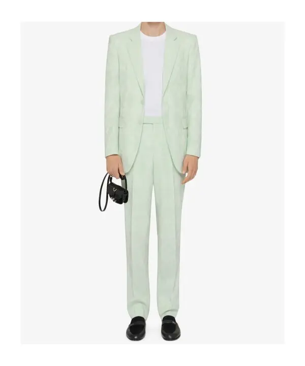 Givenchy Straight-leg Jacquard Trousers - Aqua