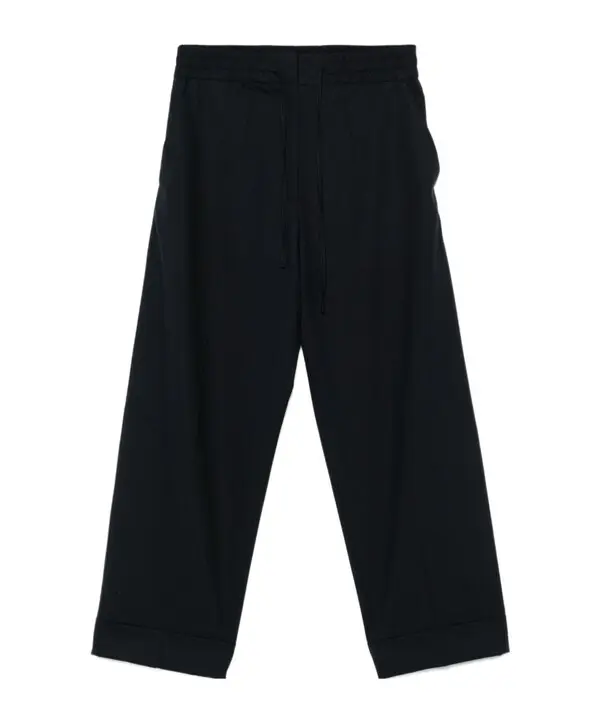 P.a.r.o.s.h Black Pressed-crease Trousers - Navy