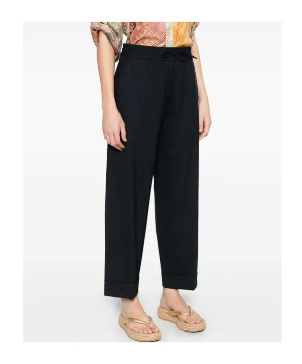P.a.r.o.s.h Black Pressed-crease Trousers - Navy