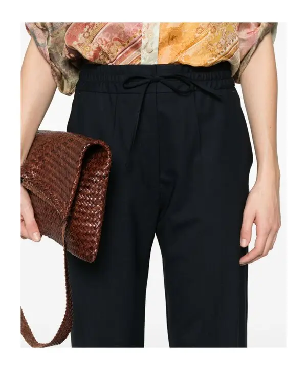 P.a.r.o.s.h Black Pressed-crease Trousers - Navy