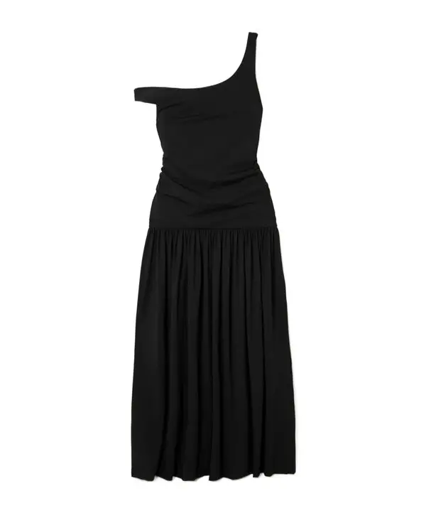RÓHE Asymmetrical Pleated Maxi Dress