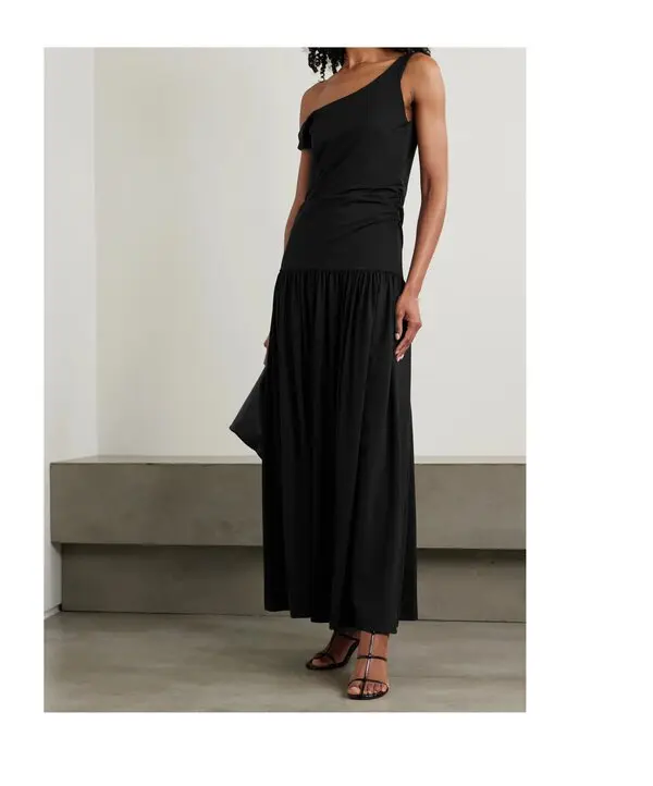 RÓHE Asymmetrical Pleated Maxi Dress