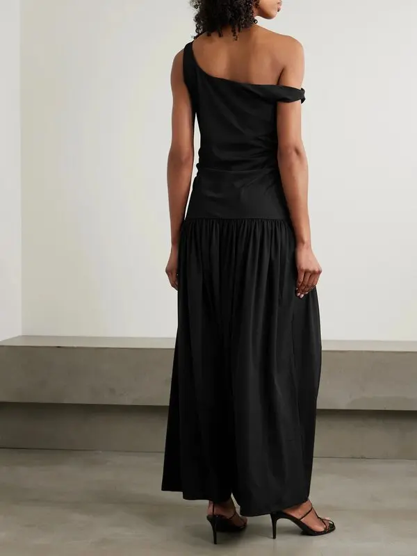 RÓHE Asymmetrical Pleated Maxi Dress