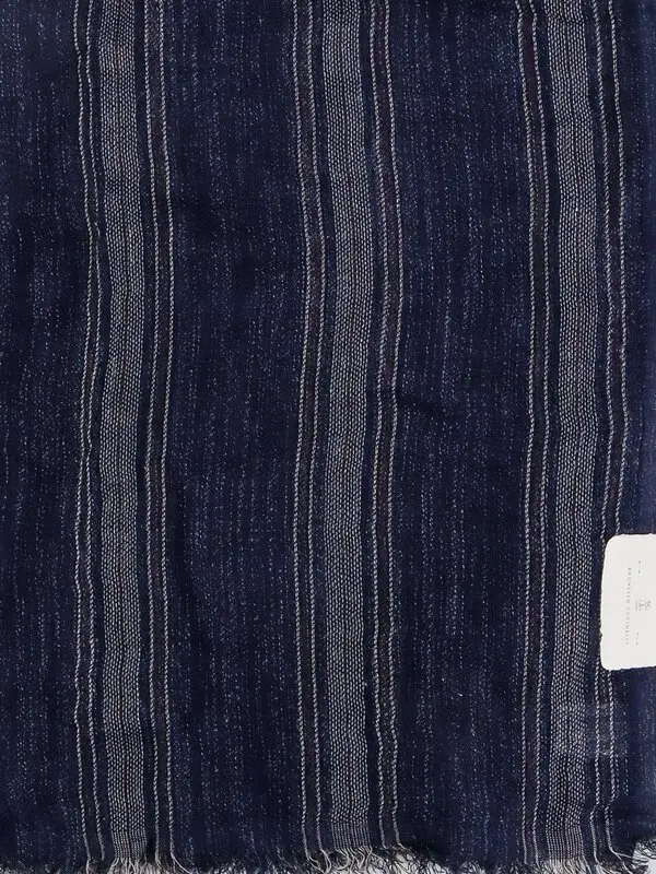 Brunello Cucinelli Stripe Frayed Edge Scarf