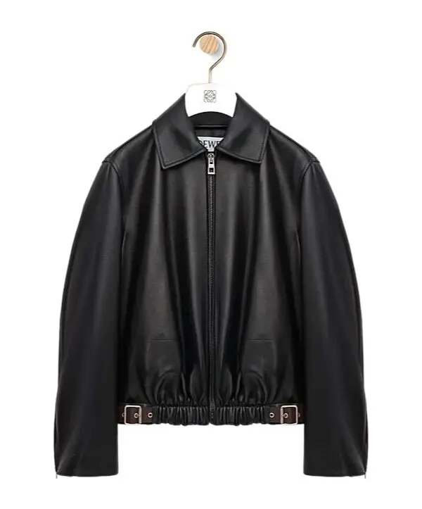 Loewe Elasticated Zipped Leather Jacket