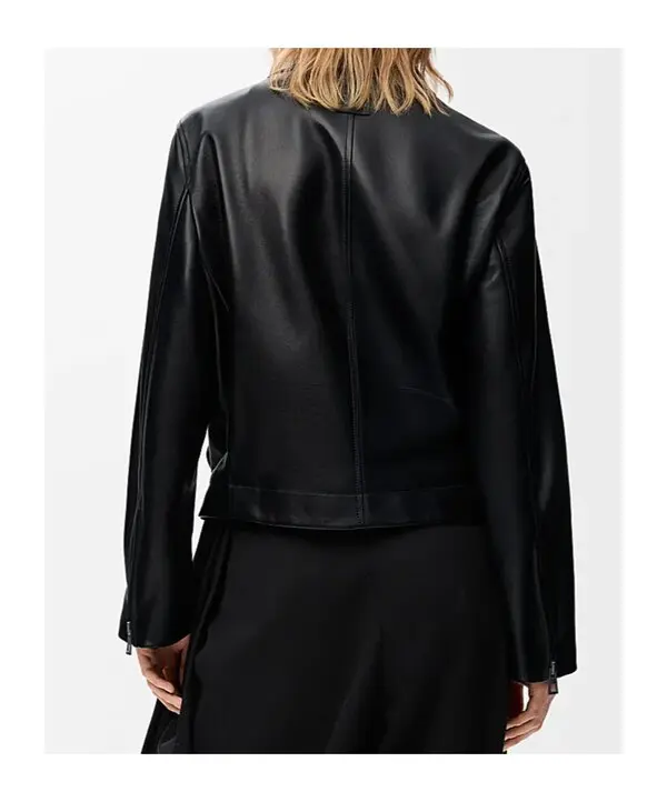 Loewe Elasticated Zipped Leather Jacket - Black